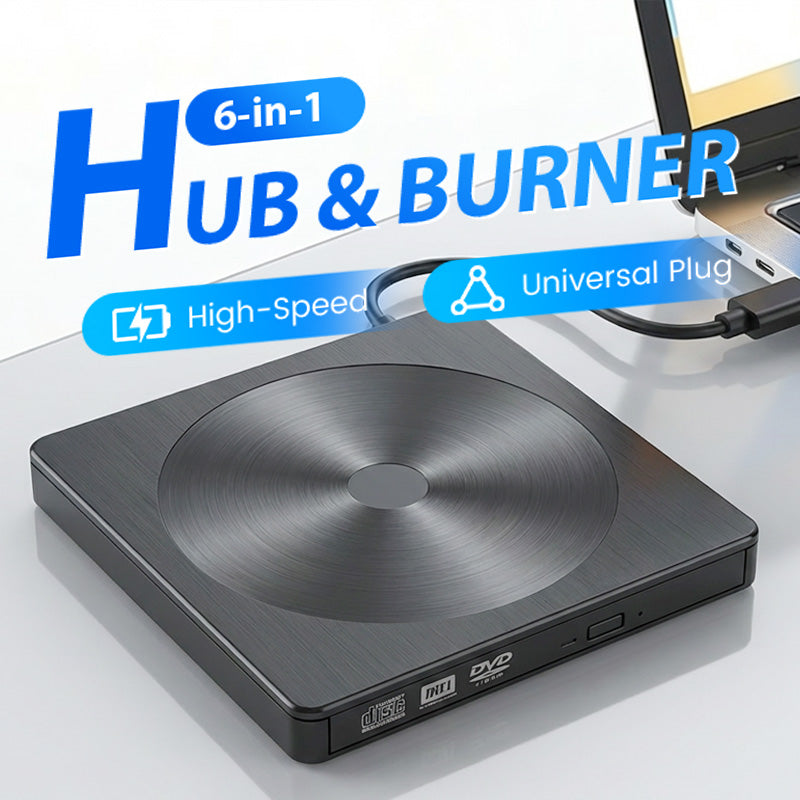📢📢60 % Rabatt!! ⏰6-in-1 USB-externes DVD-/CD-Laufwerk und Hub – gentoria